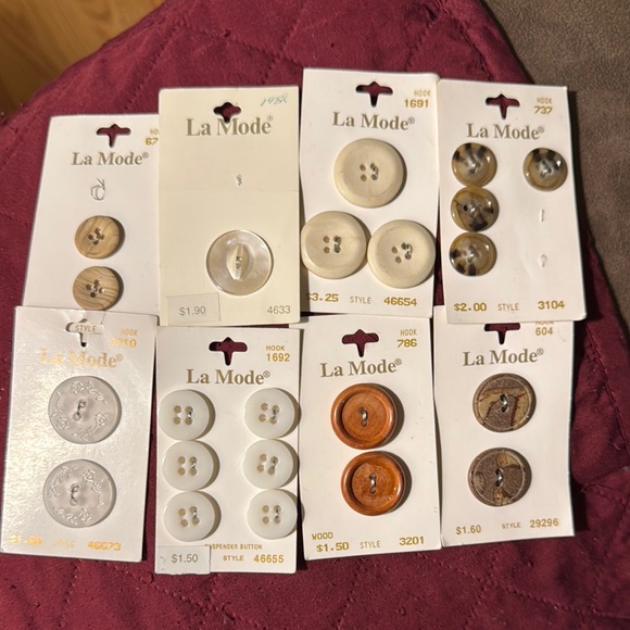 La Mode | Other | Vintage La Mode Assorted Button Collection 8 Cards ...